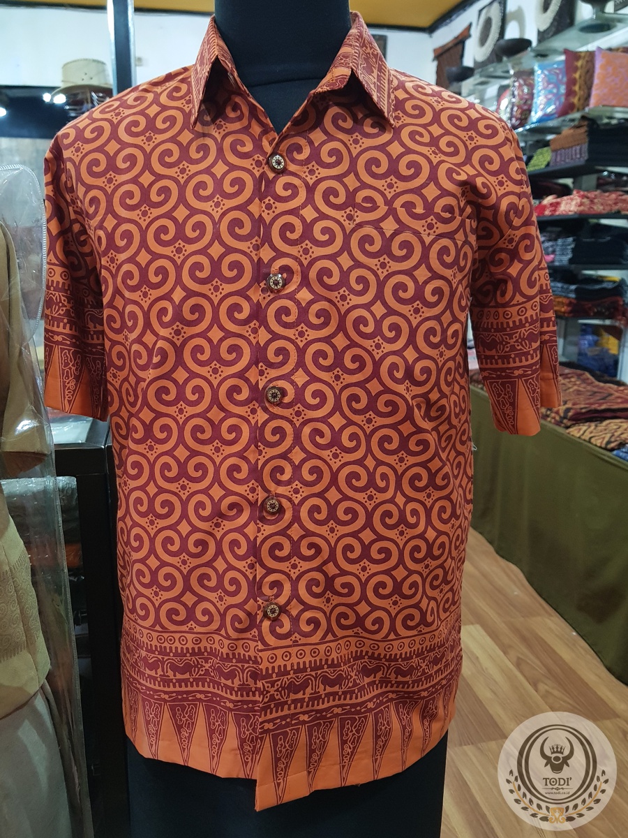 Men’s Shirt Toraja Batik - Red Brick | Todi Shop Product