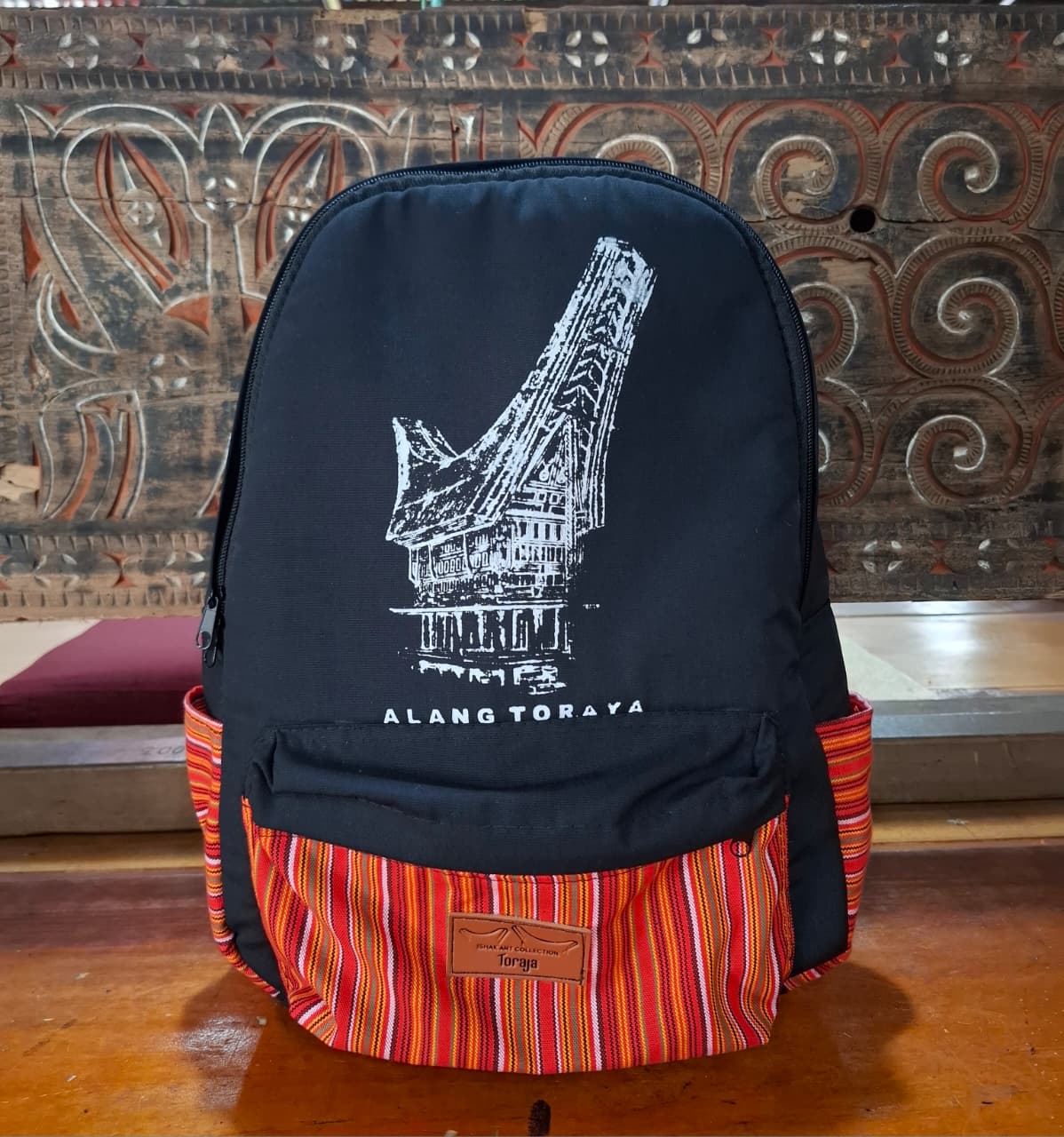 Toraja Weaving Backpack - Red Paramba Weaving | Todi Shop Product